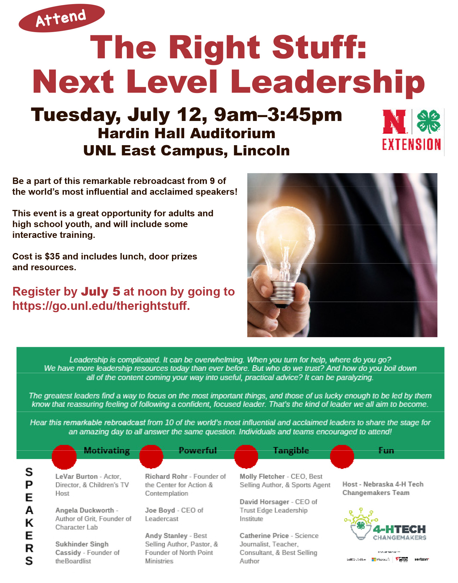 Attend The Right Stuff: Next Level Leadership, July 12 | Announce ...